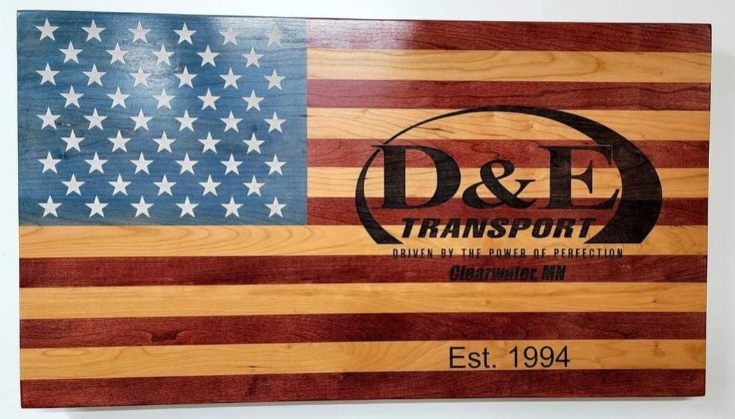 Custom Laser Engraved American Flag 19"x34" – American Grains LLC