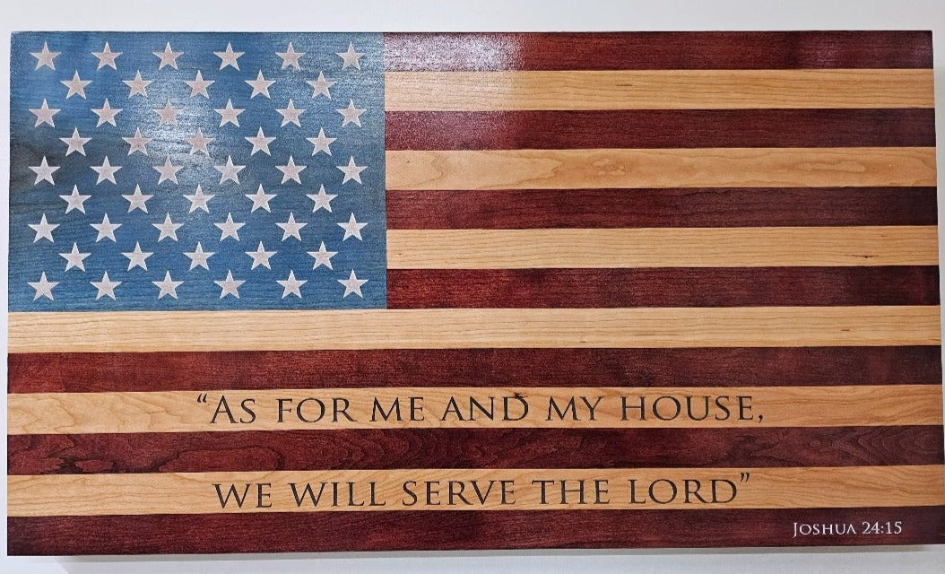 Custom Laser Engraved American Flag 19"x34" – American Grains LLC