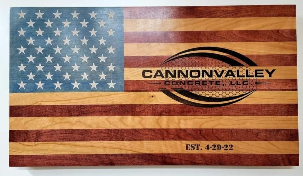 Custom Laser Engraved American Flag 19"x34" – American Grains LLC